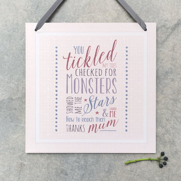 'Thanks Mum' Hanging Wooden Sign – DC Boutique