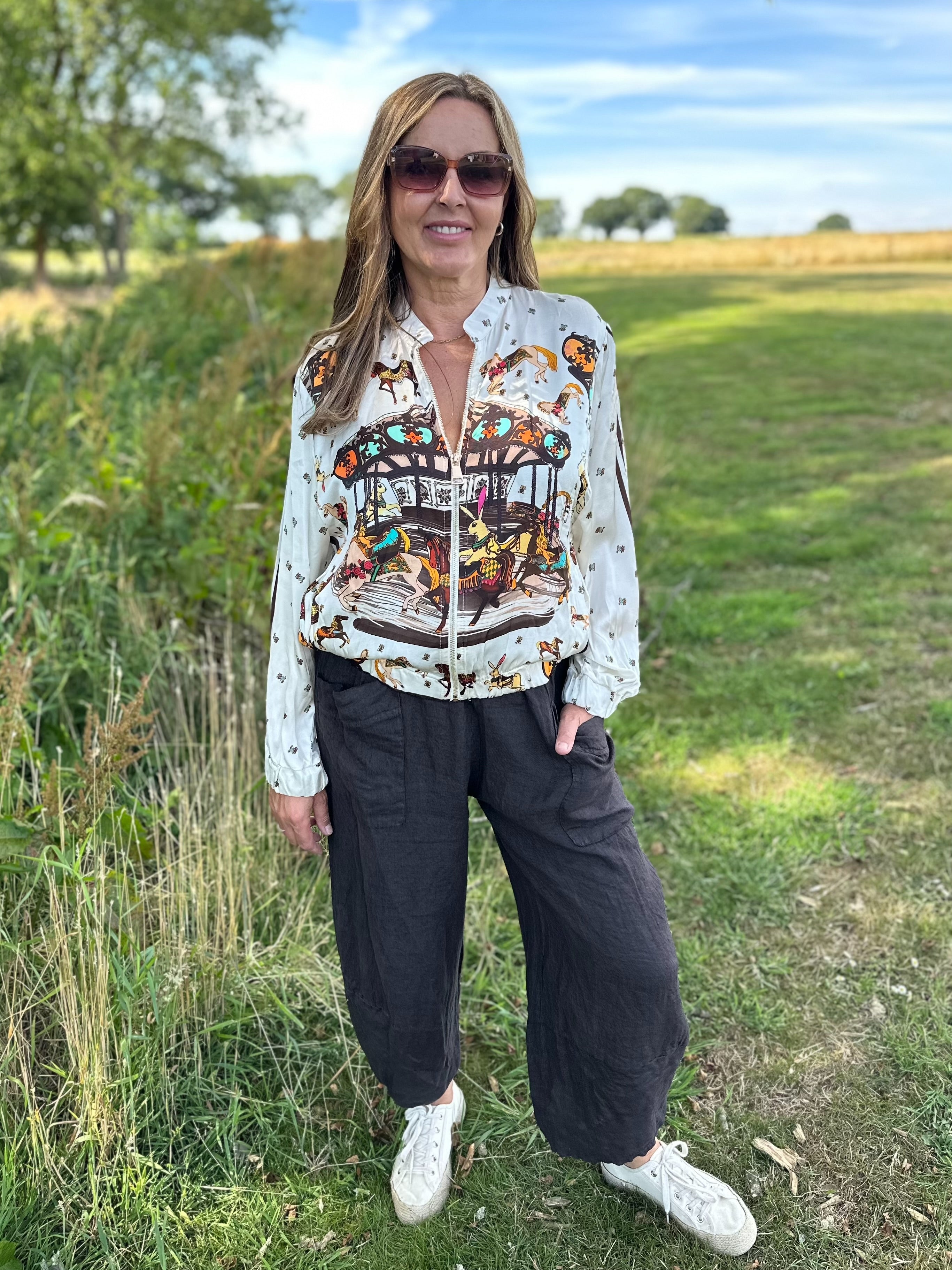 Silk Mix Roundabout Bomber Jacket - Chocolate – DC Boutique