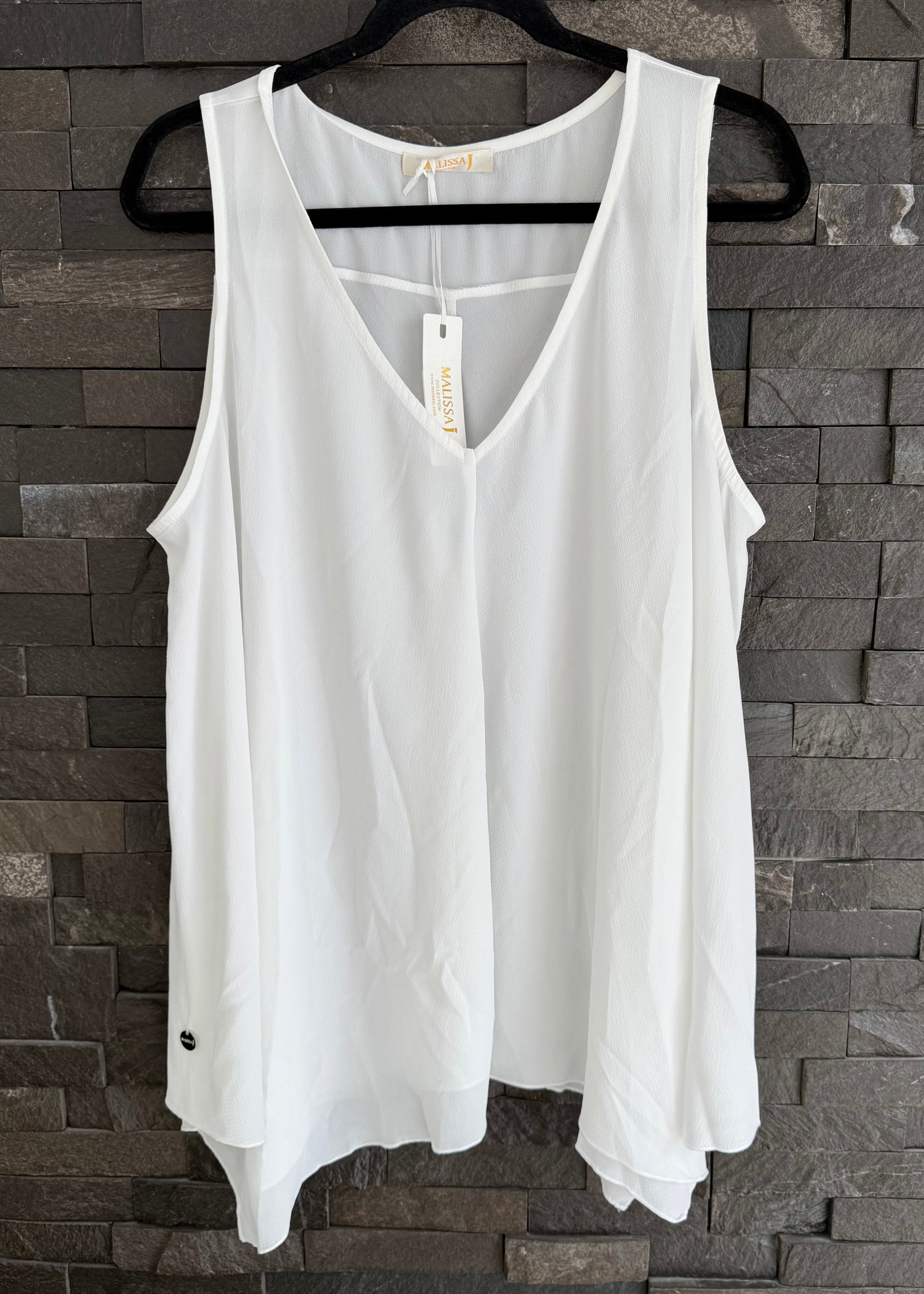 White Floaty Crepe Sleeveless Top – DC Boutique