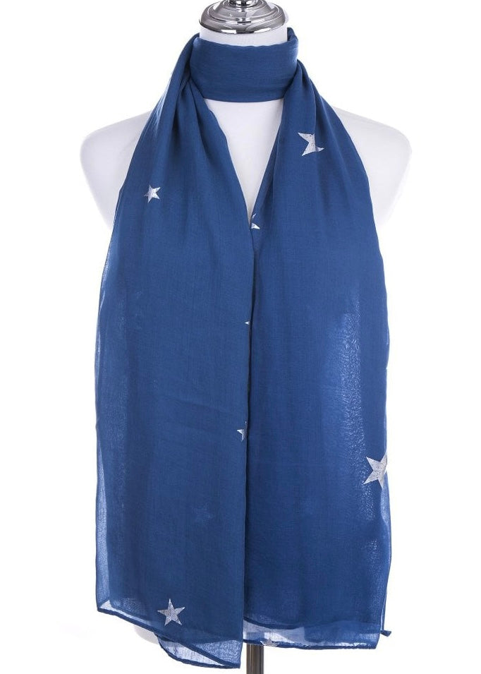 Blue & Silver Star Scarf – DC Boutique